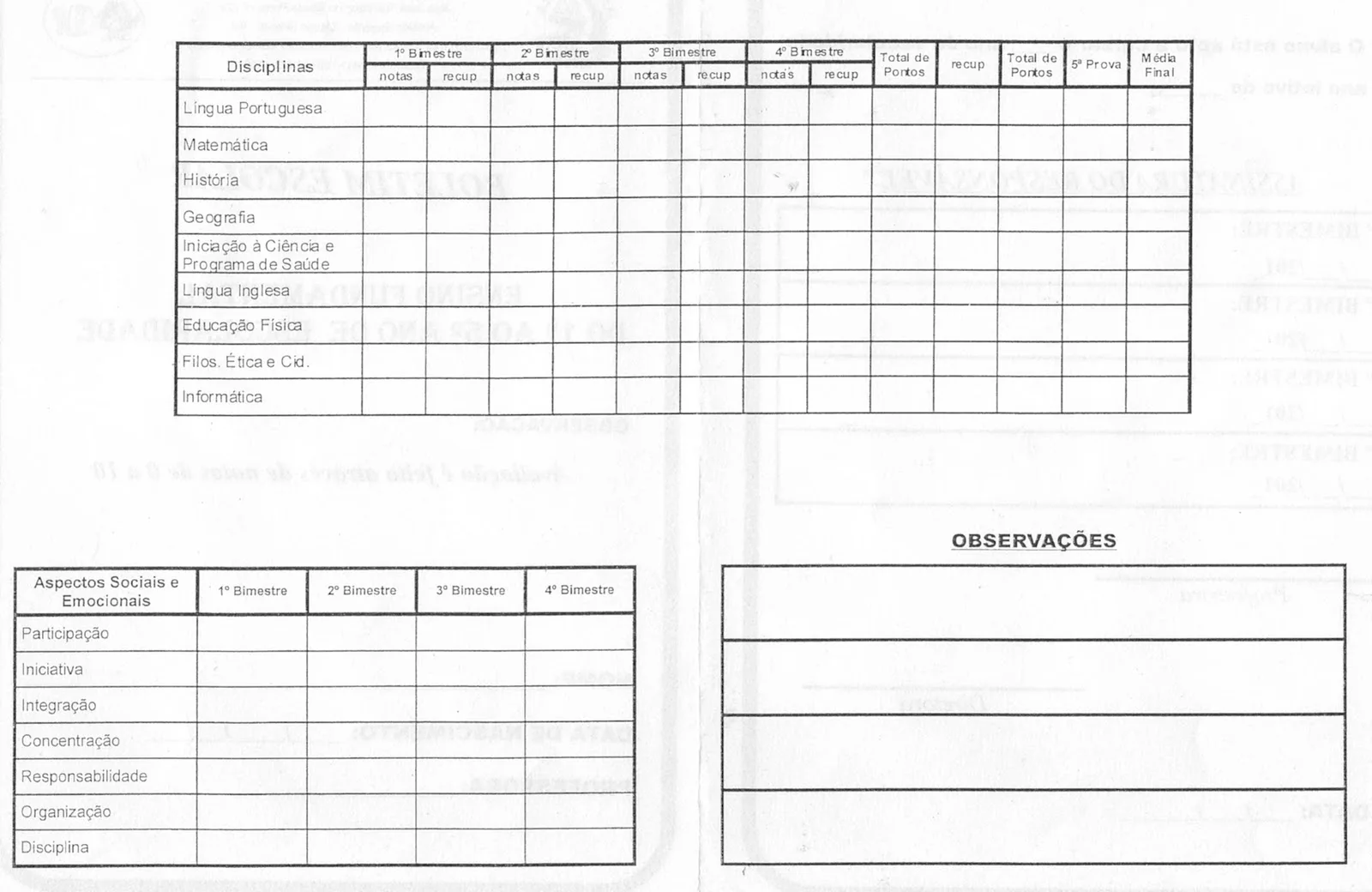 Modelo De Boletim Escolar Modelo De Boletim Informativo Por E Mail De